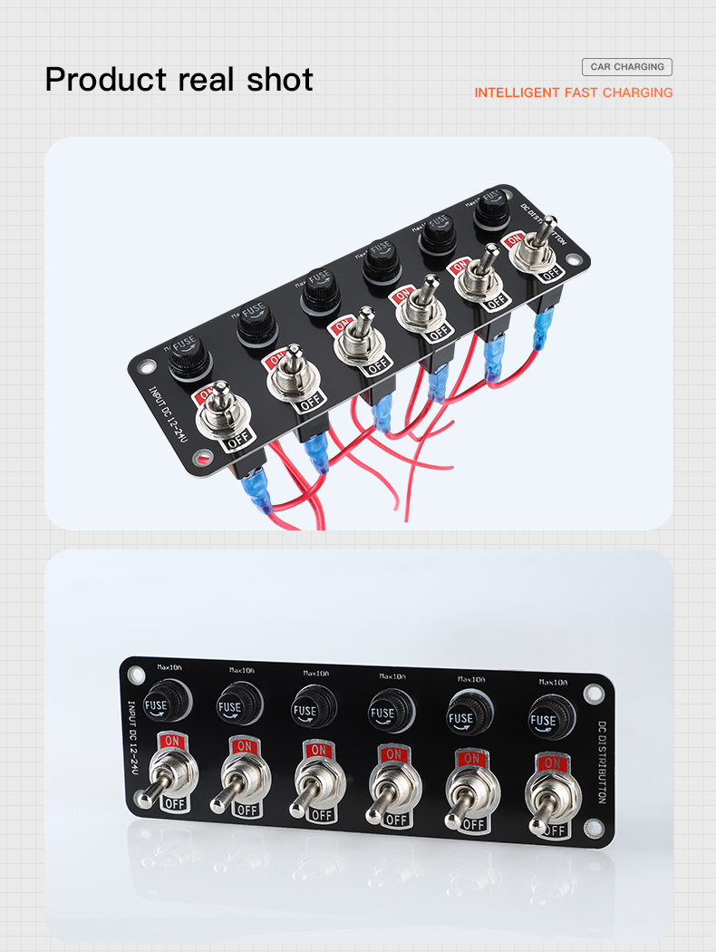 Push button marine switch panel